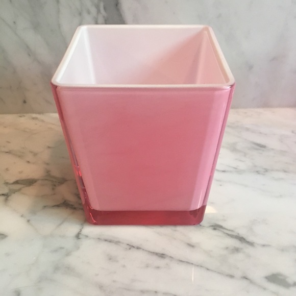 Accents | Opaque Pink Glass Square Vase4 X 4 X 45 H | Poshmark
